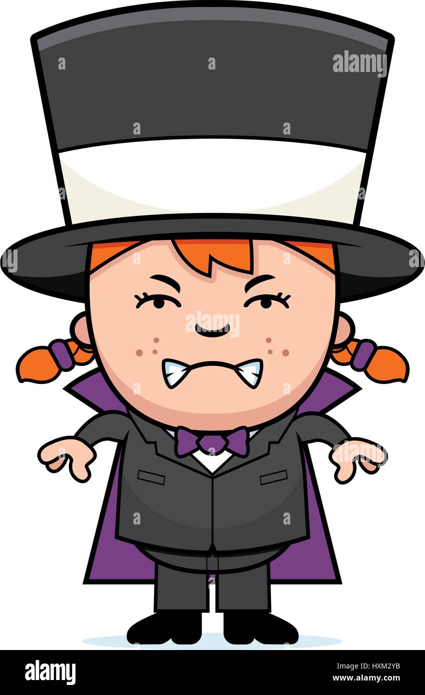 A cartoon illustration of a girl magician looking angry Stock Vector ...