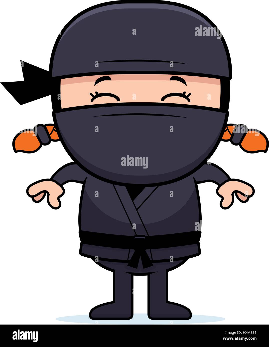 A cartoon illustration of a little ninja standing Stock Vector Image ...