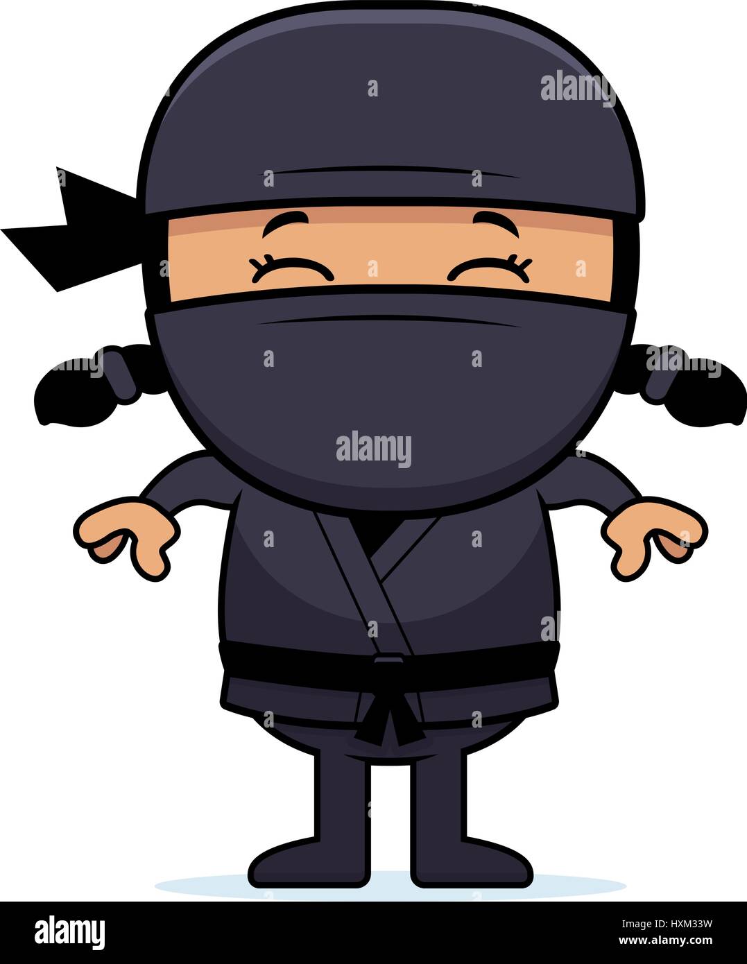 A cartoon illustration of a little ninja standing Stock Vector Image ...