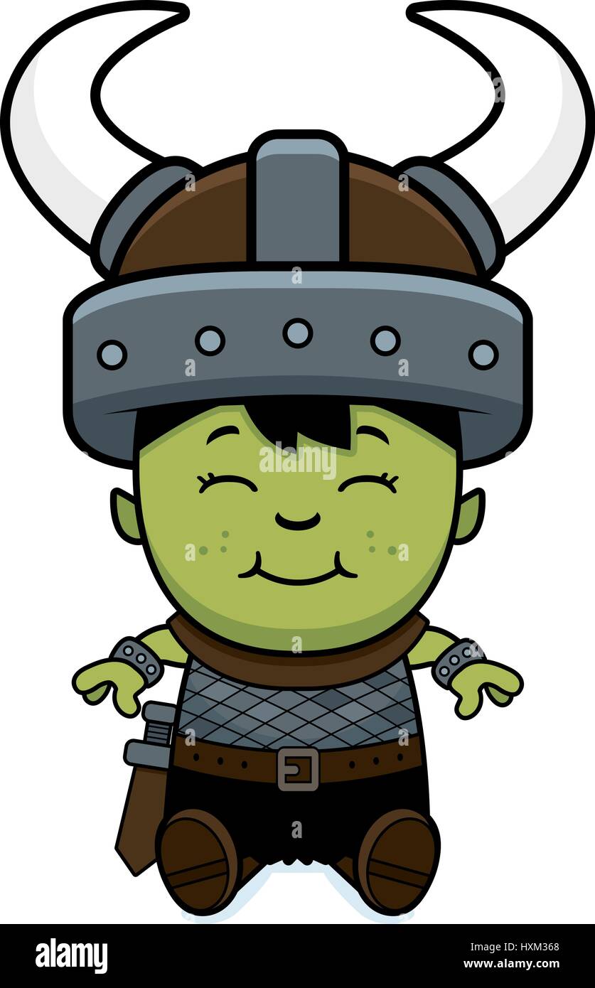 A cartoon illustration of an orc child sitting Stock Vector Image & Art ...