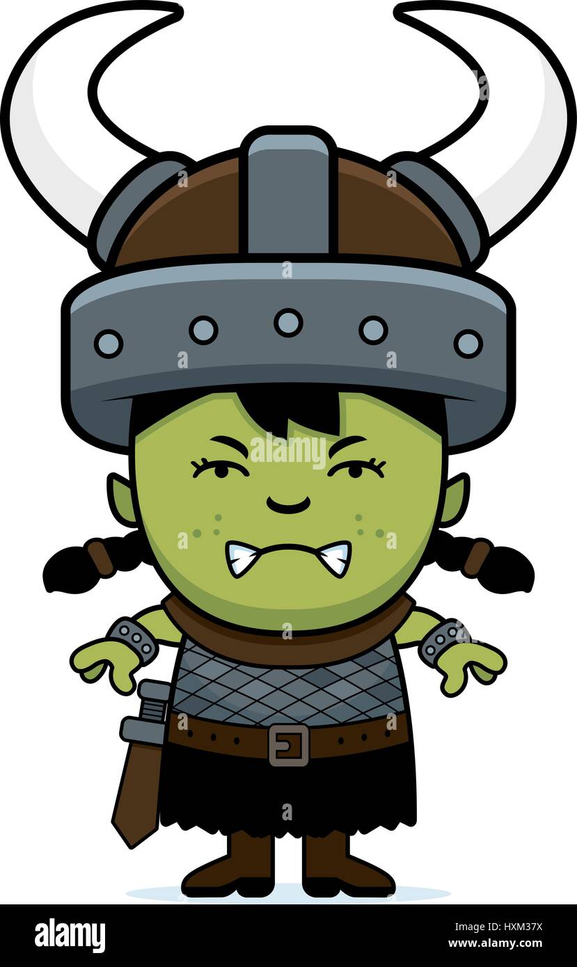 A cartoon illustration of an orc child looking angry Stock Vector Image ...