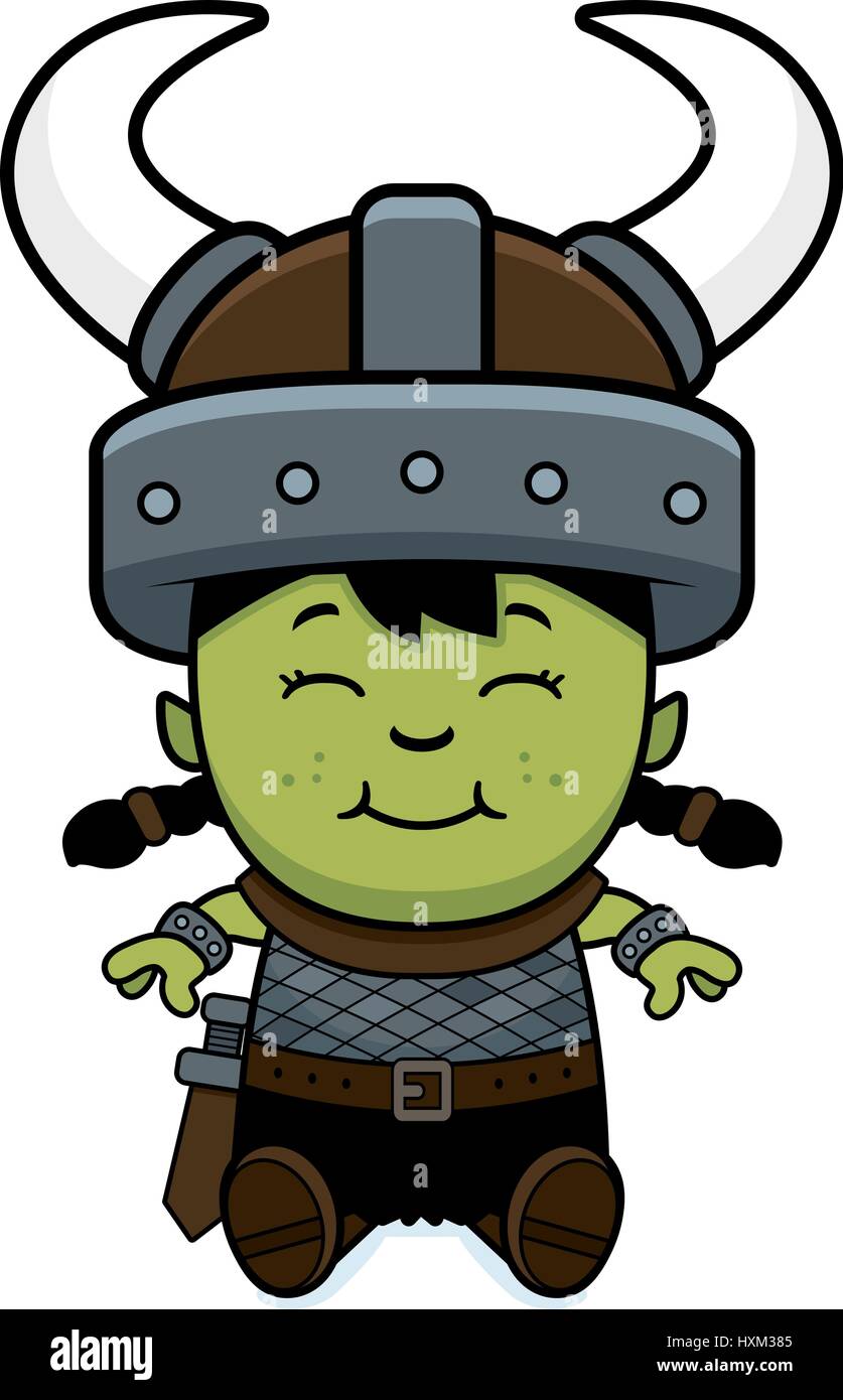 A cartoon illustration of an orc child sitting Stock Vector Image & Art ...