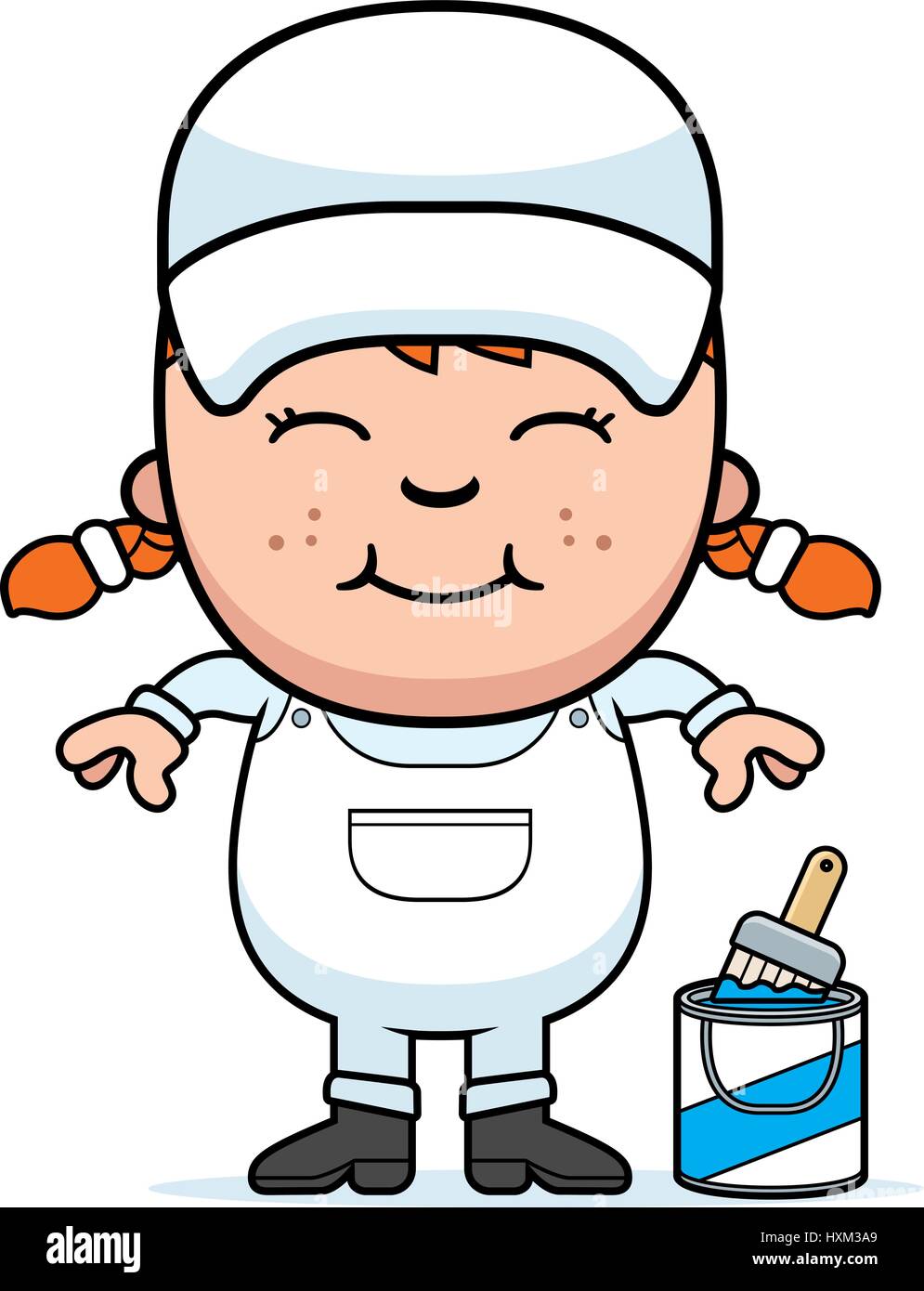 A cartoon illustration of a little painter smiling Stock Vector Image ...
