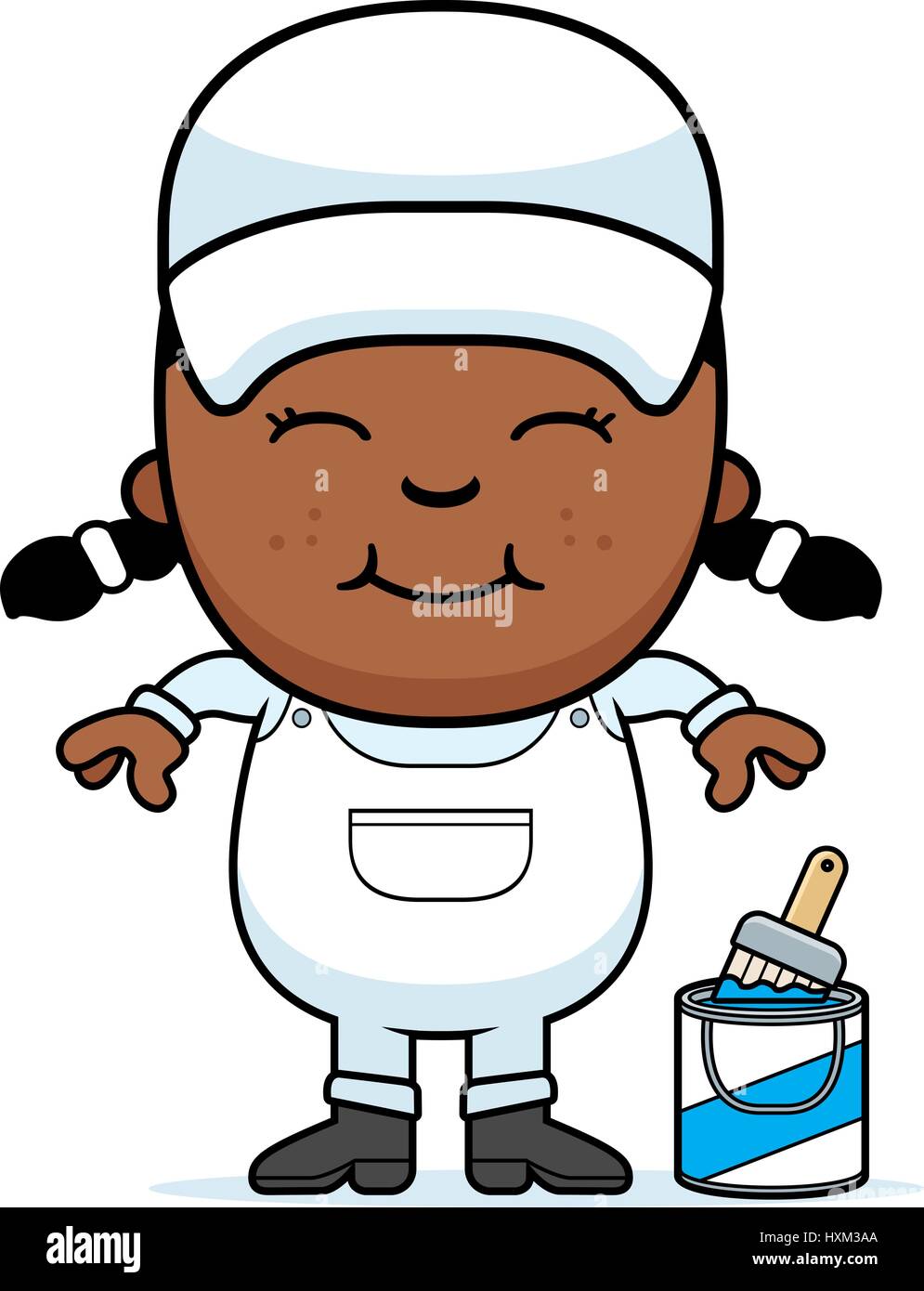 A cartoon illustration of a little painter smiling Stock Vector Image ...