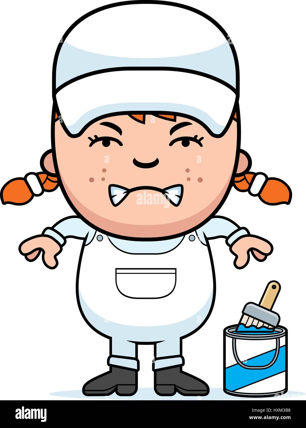 A cartoon illustration of a little painter looking angry Stock Vector ...