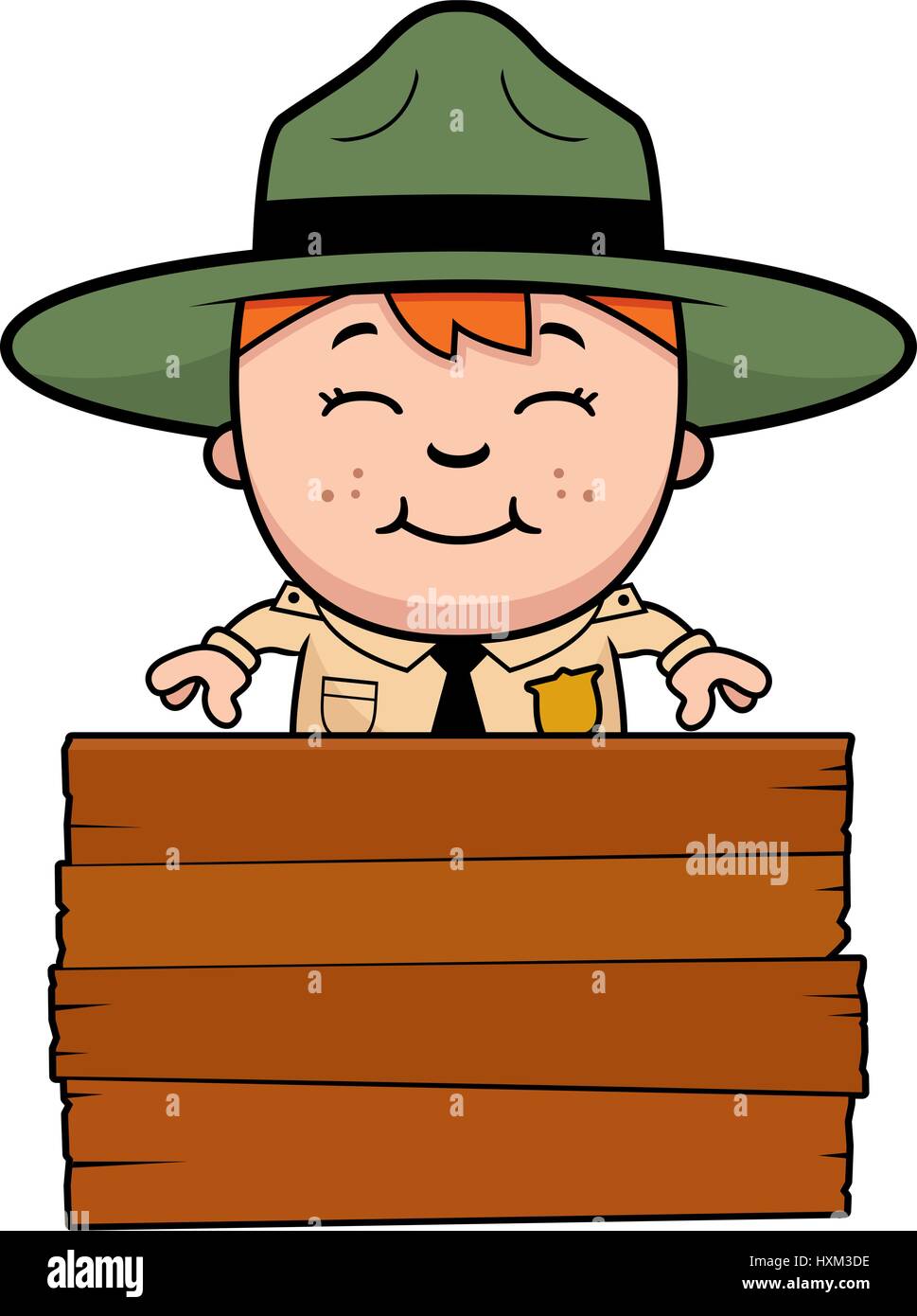 Cartoon illustration boy park ranger Stock Vector Images - Alamy
