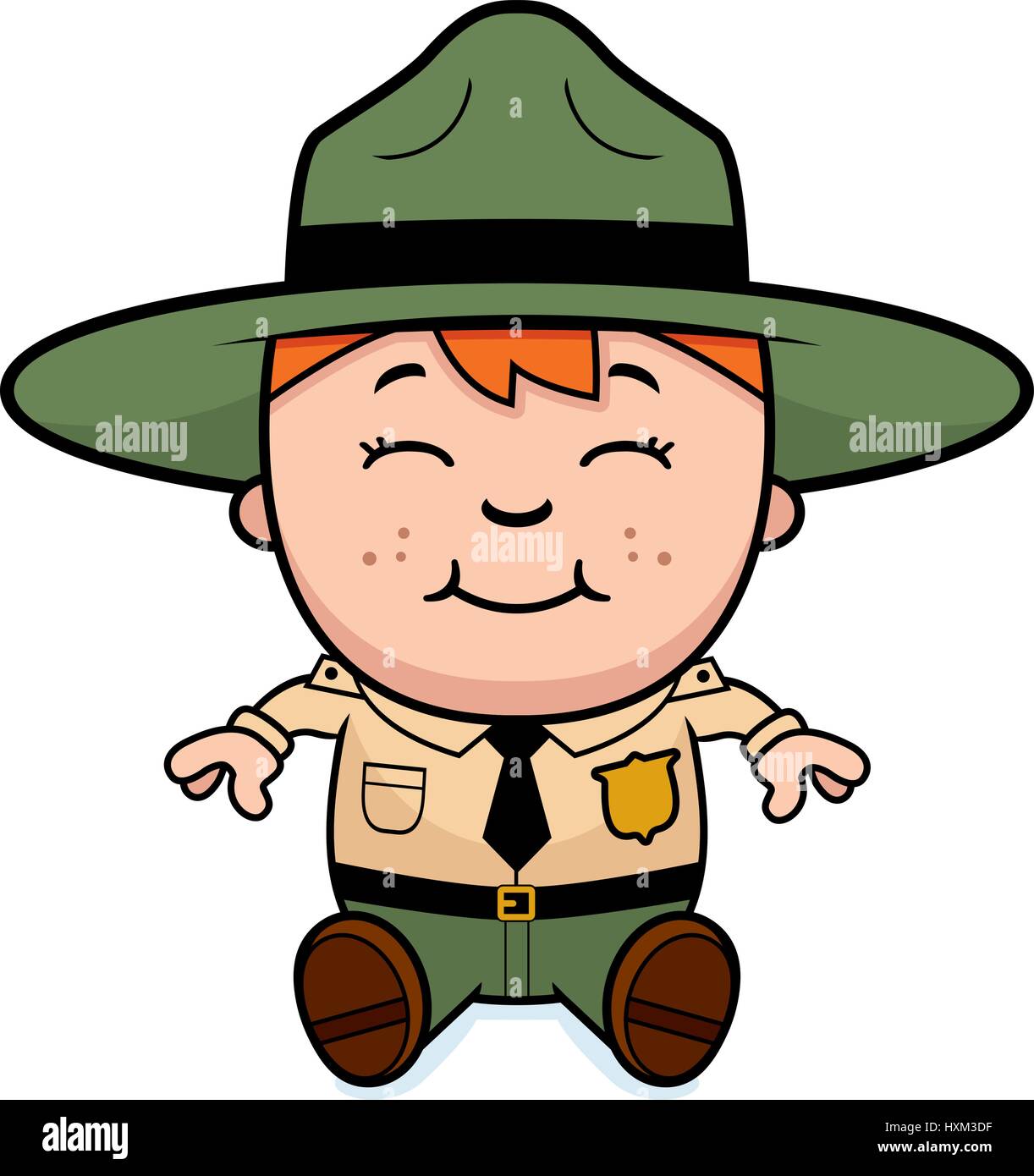 Cartoon illustration boy park ranger Stock Vector Images - Alamy