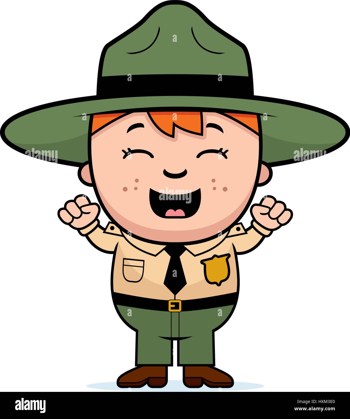 Cartoon illustration boy park ranger Stock Vector Images - Alamy