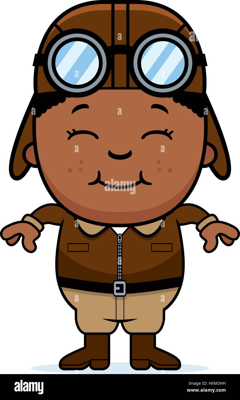 A cartoon illustration of a child pilot smiling Stock Vector Image ...