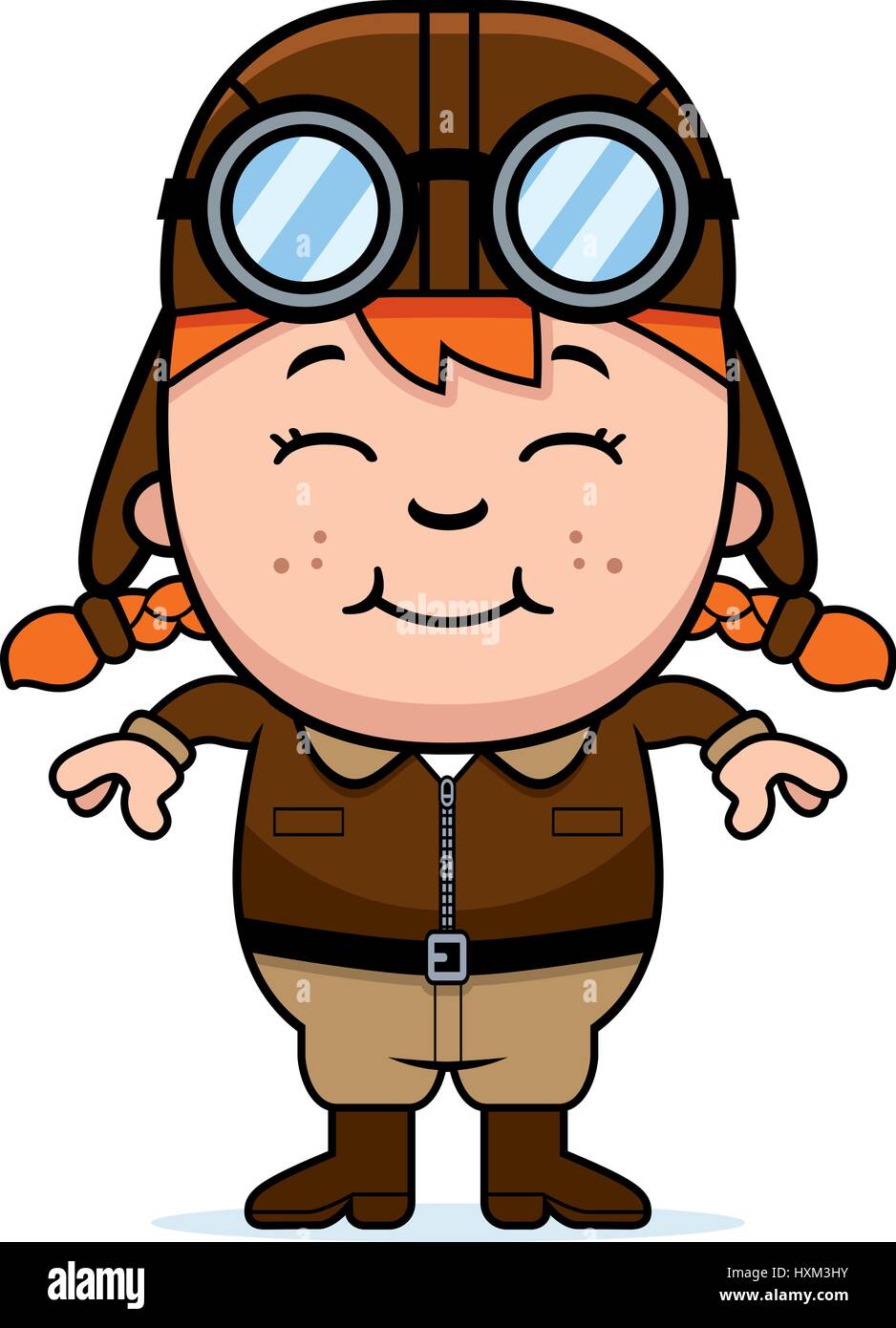 A cartoon illustration of a child pilot smiling Stock Vector Image ...