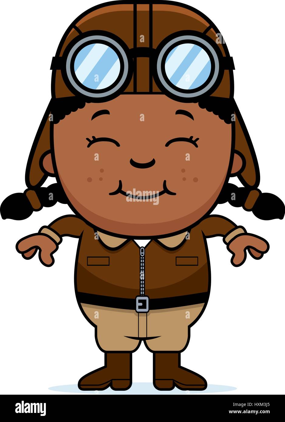 A cartoon illustration of a child pilot smiling Stock Vector Image ...