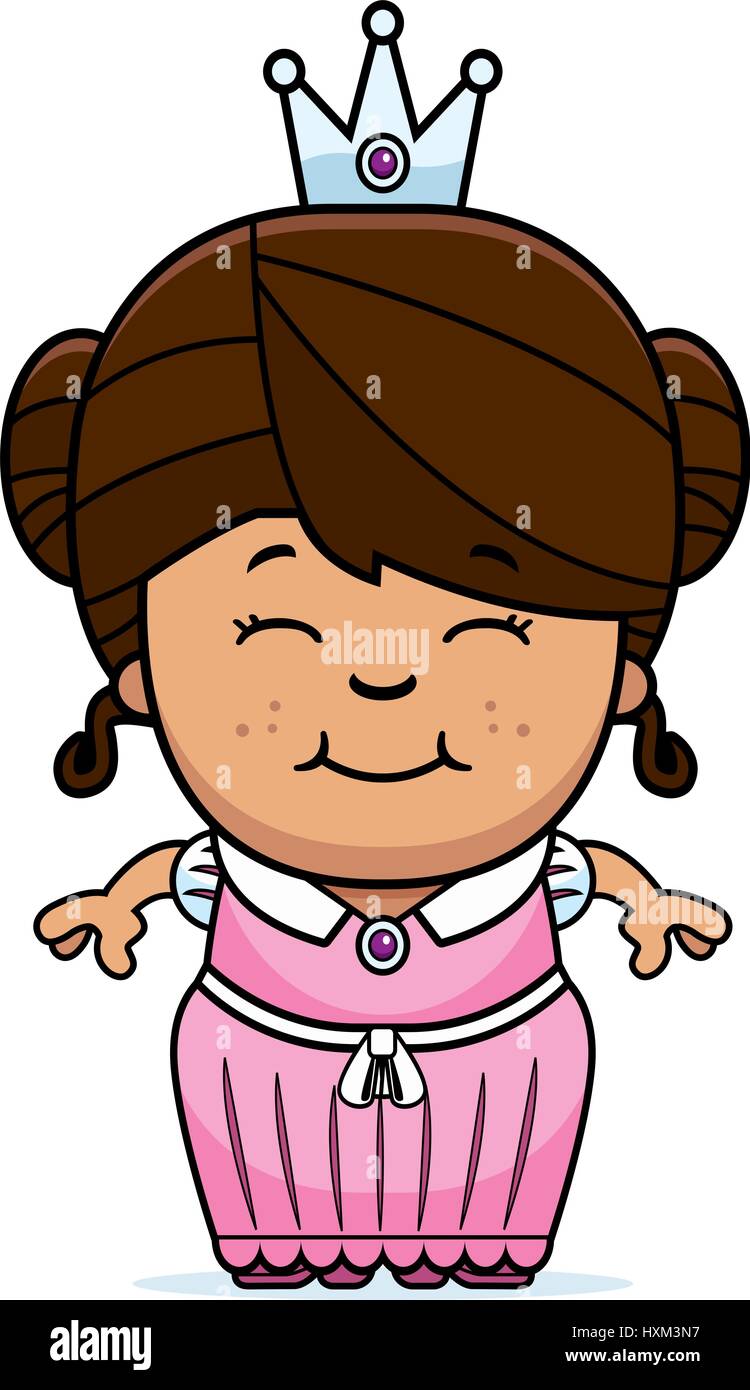 Cartoon illustration little princess standing hi-res stock photography ...