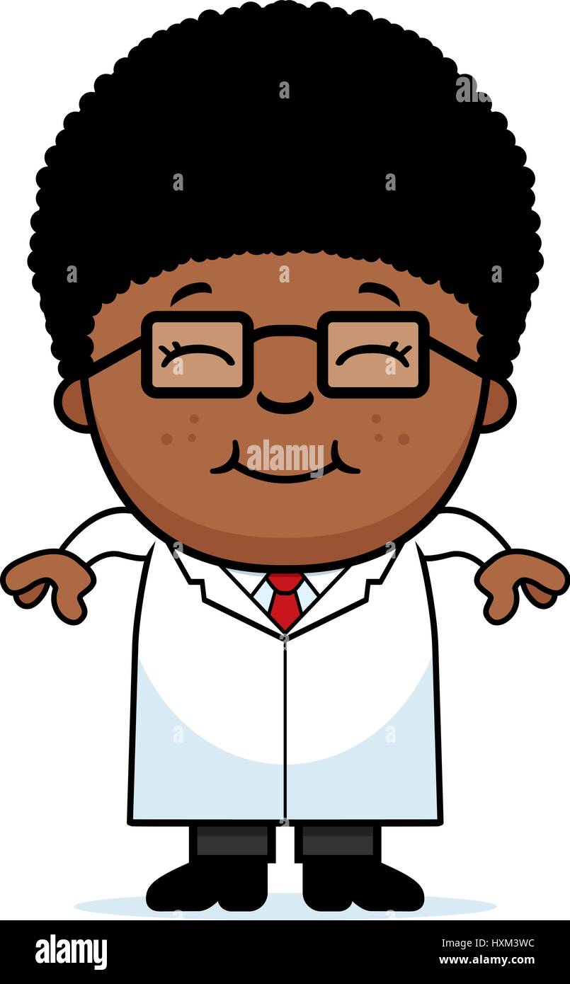 A cartoon illustration of a little scientist smiling Stock Vector Image ...