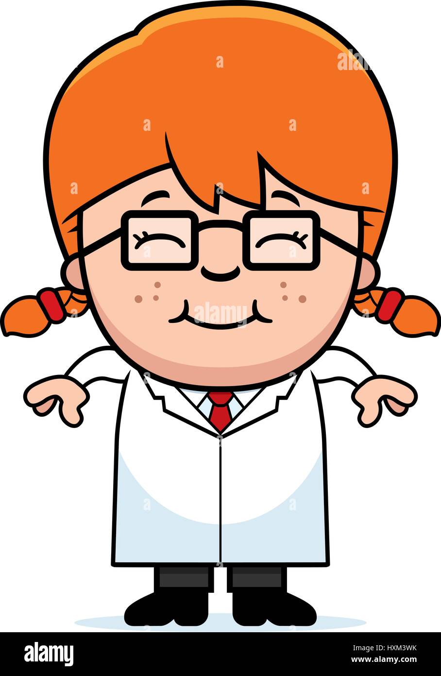 A cartoon illustration of a little scientist smiling Stock Vector Image ...