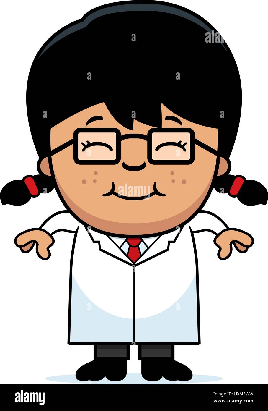 A cartoon illustration of a little scientist smiling Stock Vector Image ...