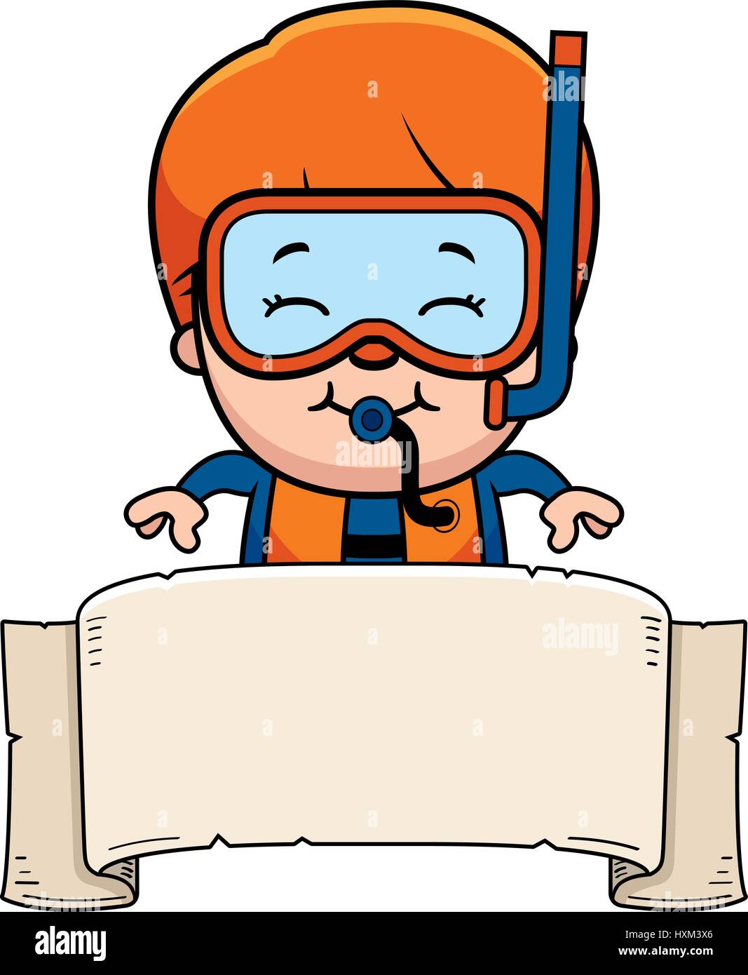 Goofy Scuba Diving Boy