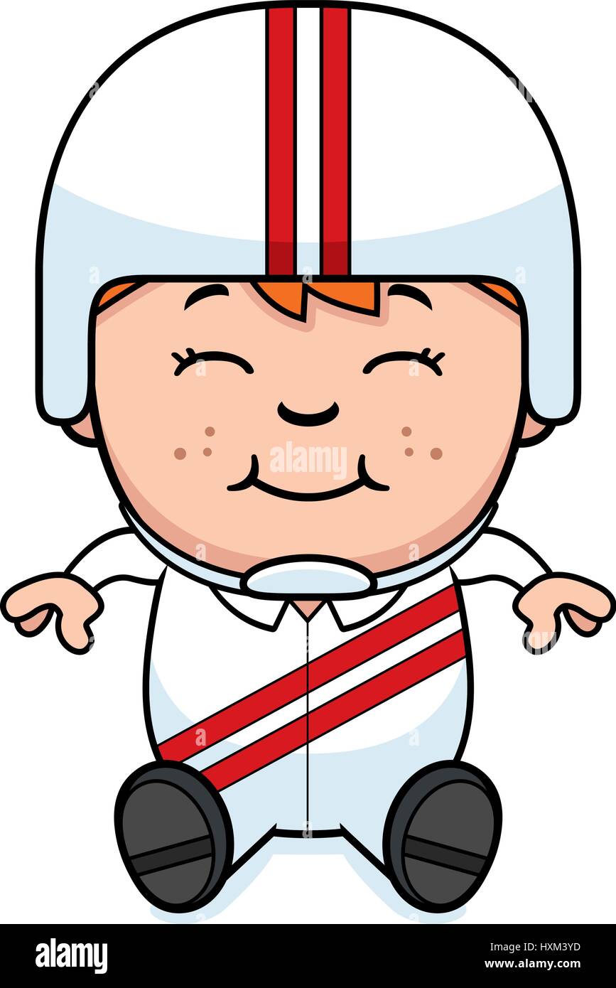 A cartoon illustration of a little daredevil sitting Stock Vector Image ...