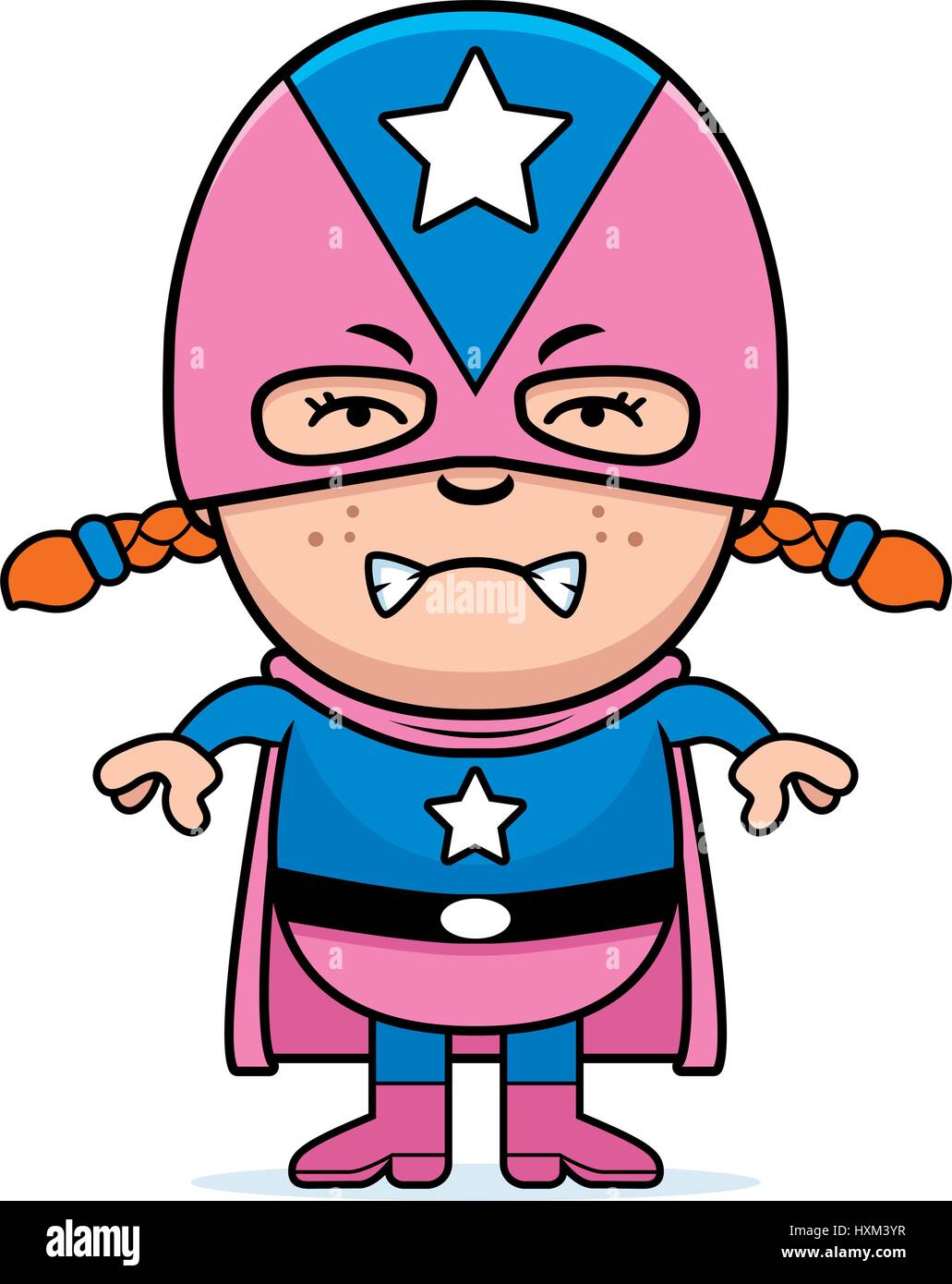 Cartoon illustration superhero looking angry hi-res stock photography ...