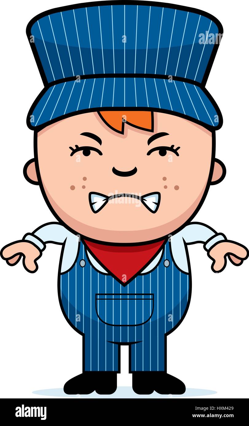 Cartoon train conductor looking angry hi-res stock photography and ...