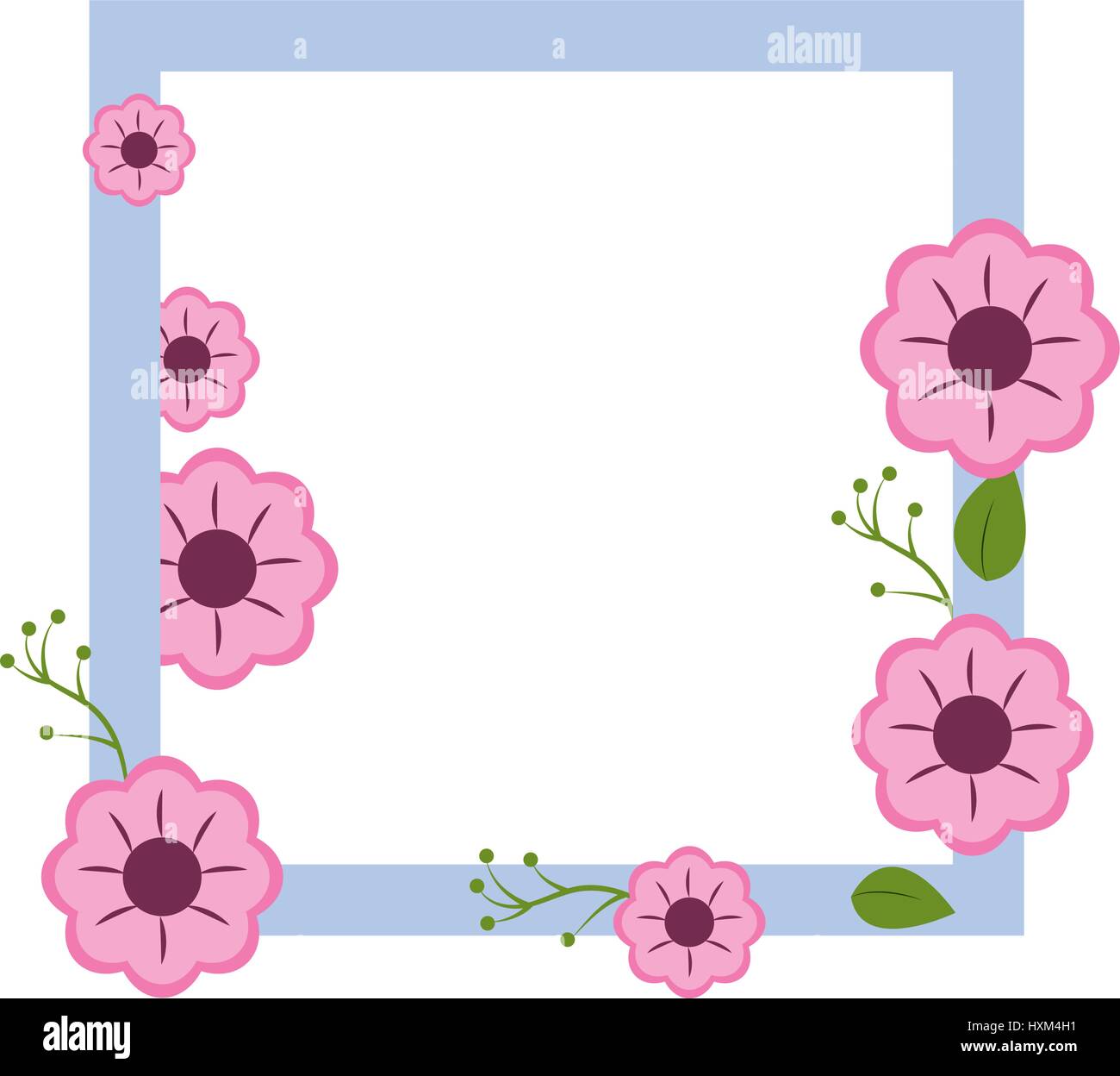 square border with flowers decoration Stock Vector Image & Art - Alamy