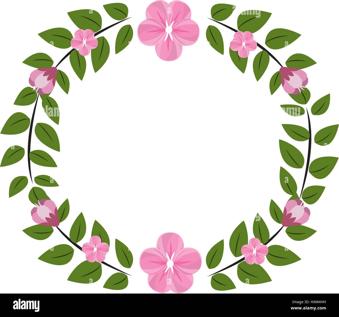 round flowers decoration design Stock Vector Image & Art - Alamy