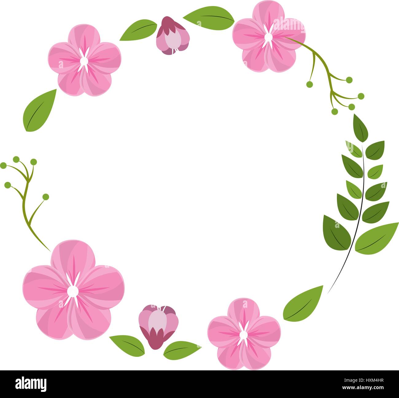 round flowers decoration design Stock Vector Image & Art - Alamy