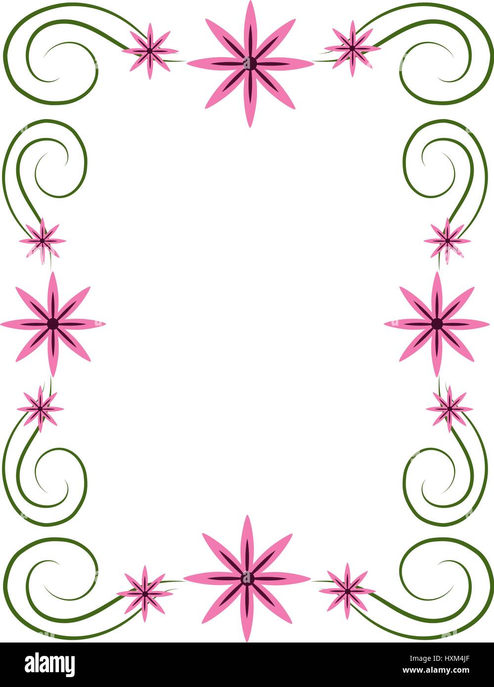 flower with ornamental border decoration Stock Vector Image & Art - Alamy