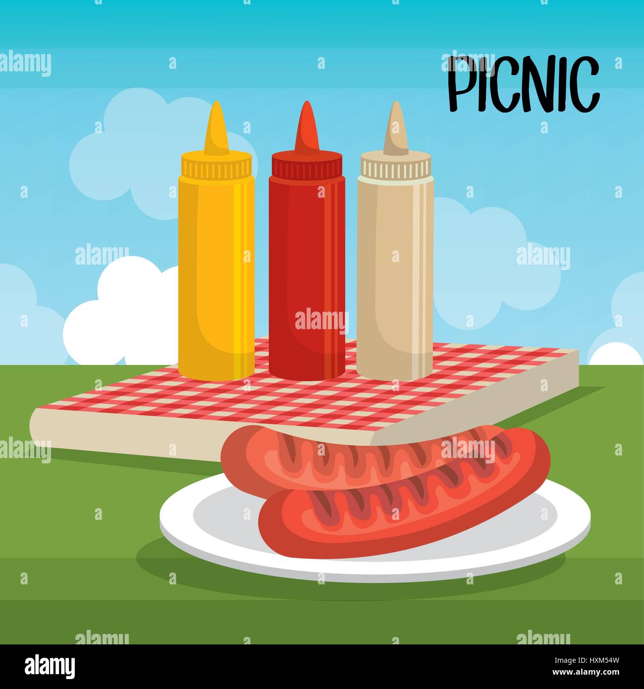 Picnic lunch landscape background Stock Vector Images - Alamy