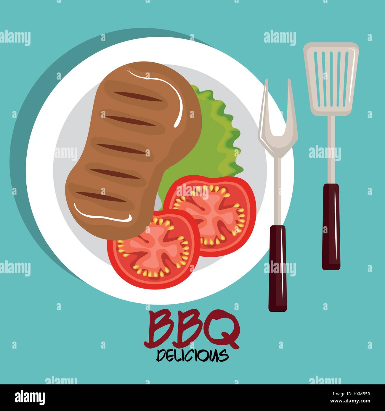 delicious meat beef bbq menu Stock Vector Image & Art - Alamy