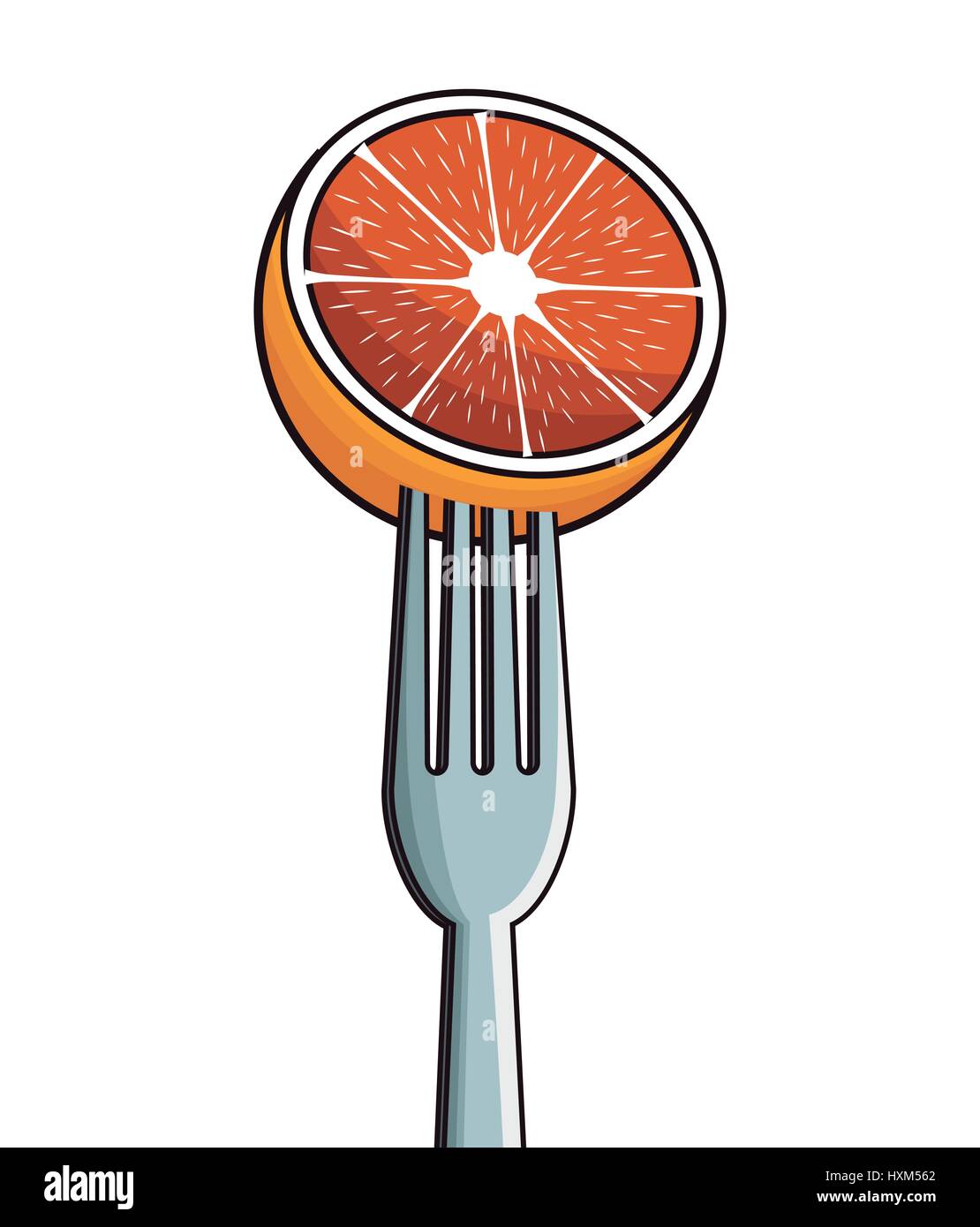 orange fork fresh image Stock Vector Image & Art - Alamy