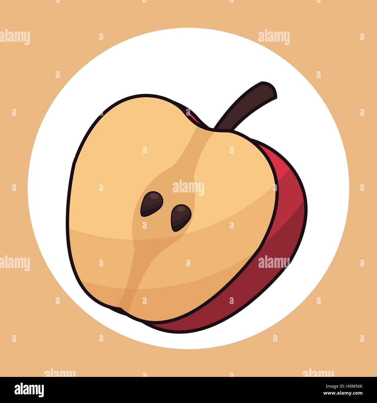 Apple sliced seed Stock Vector Images - Alamy