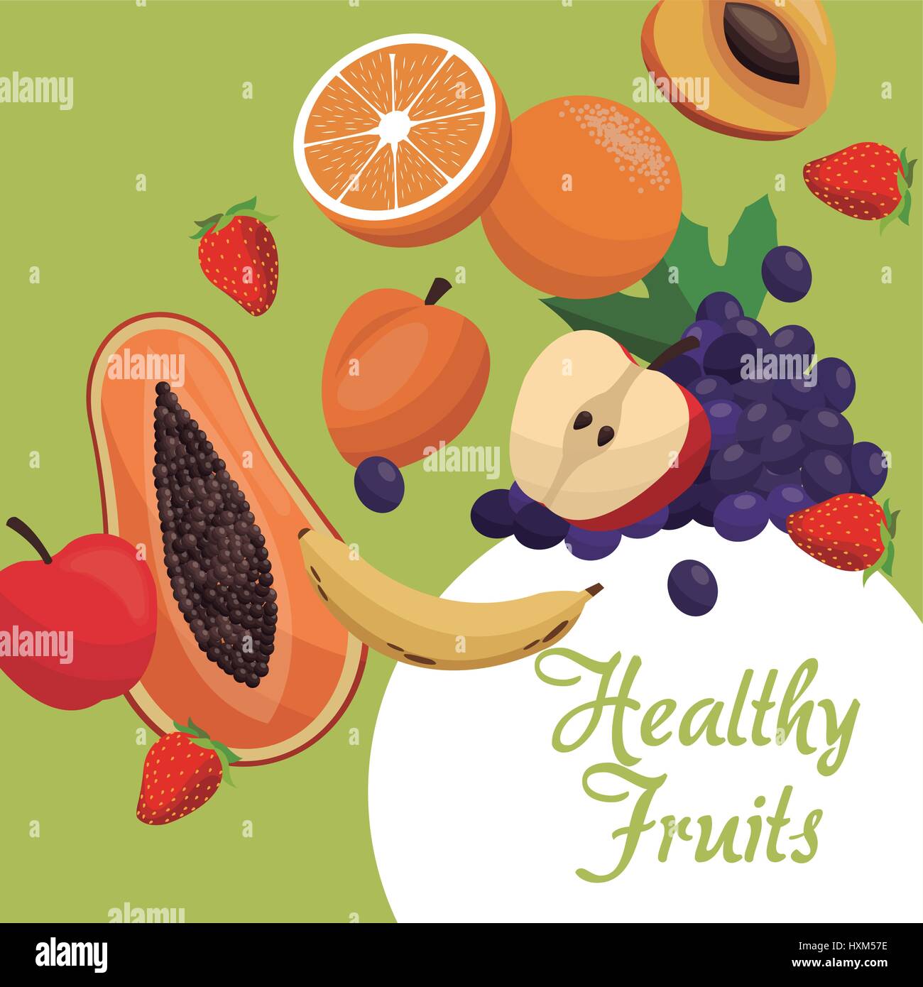 healthy fruits fresh food Stock Vector Image & Art - Alamy