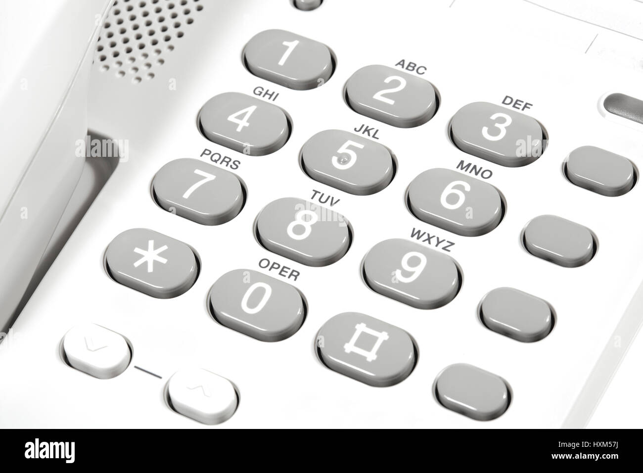 Close up of buttons on a landline phone isolated on white Stock Photo ...