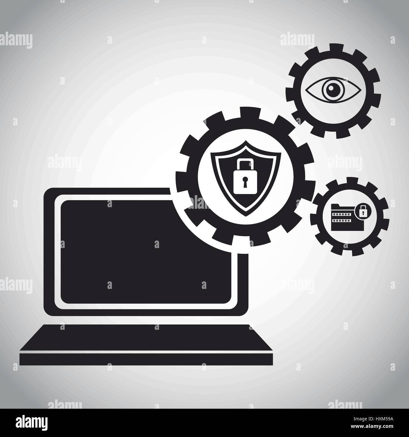 Computer security concept laptop chain Stock Vector Images - Alamy