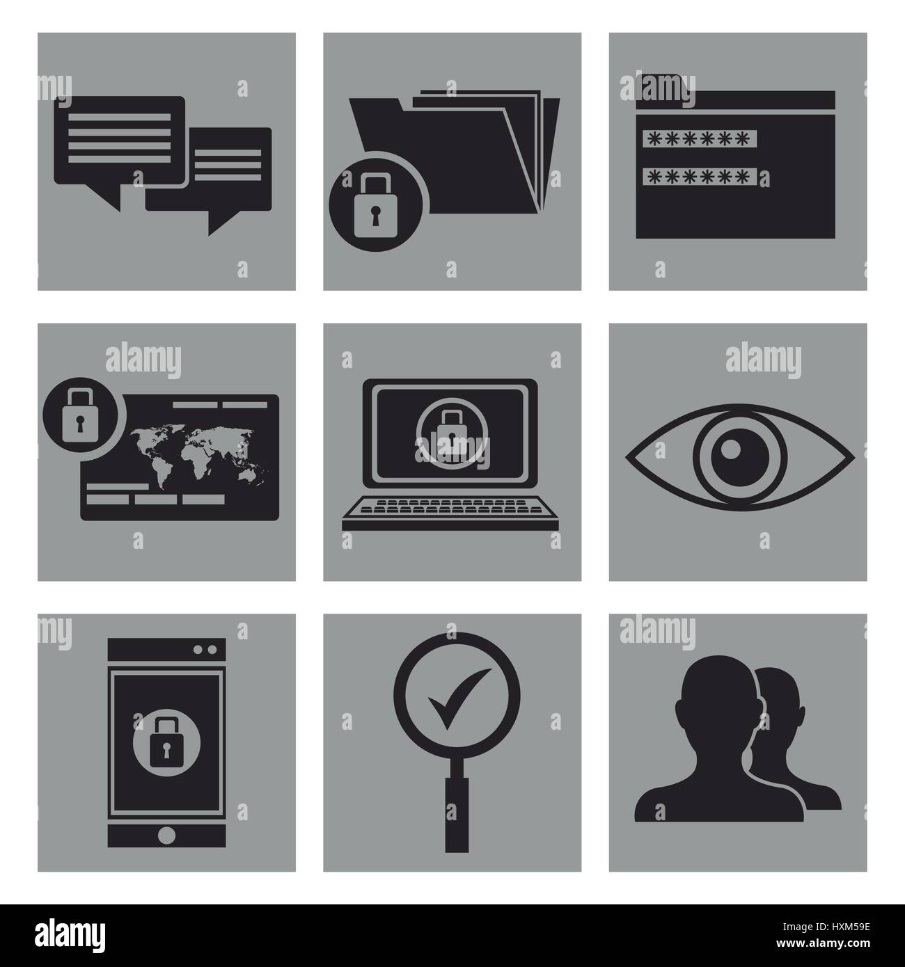 Digital security icons data processing hi-res stock photography and ...