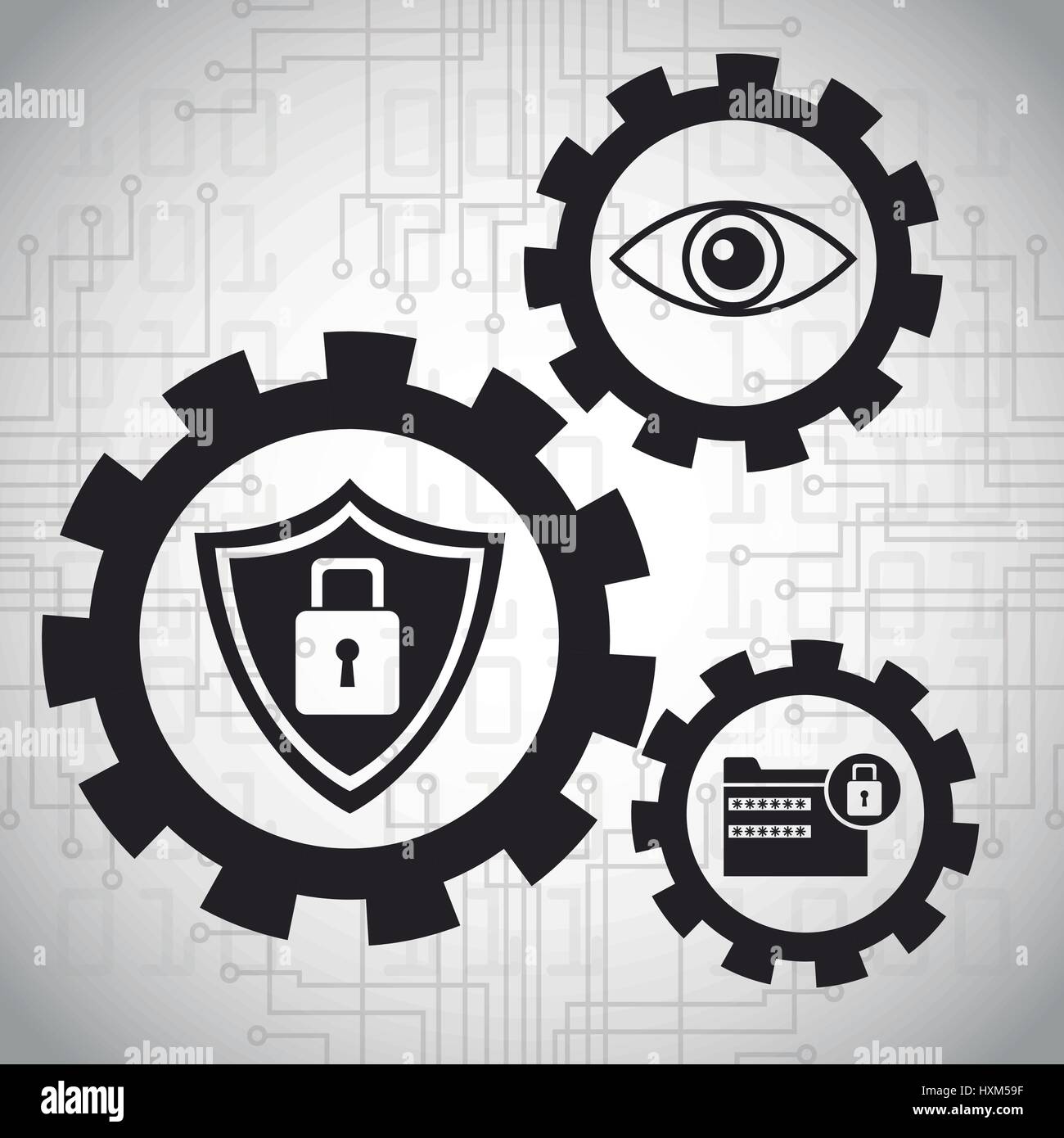 Security gear shield Stock Vector Images - Alamy