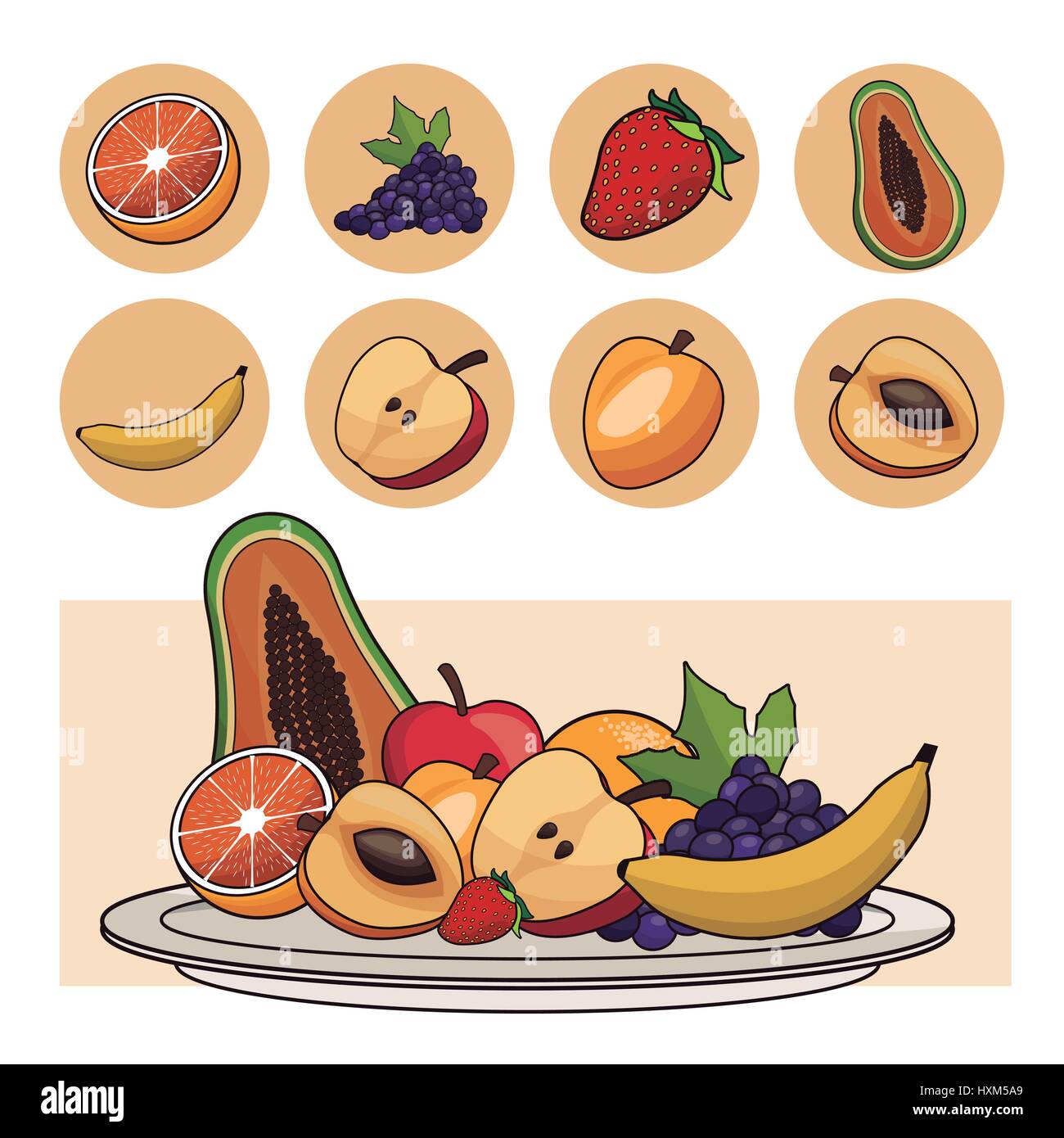 Berry fruit salad icon Stock Vector Images - Alamy