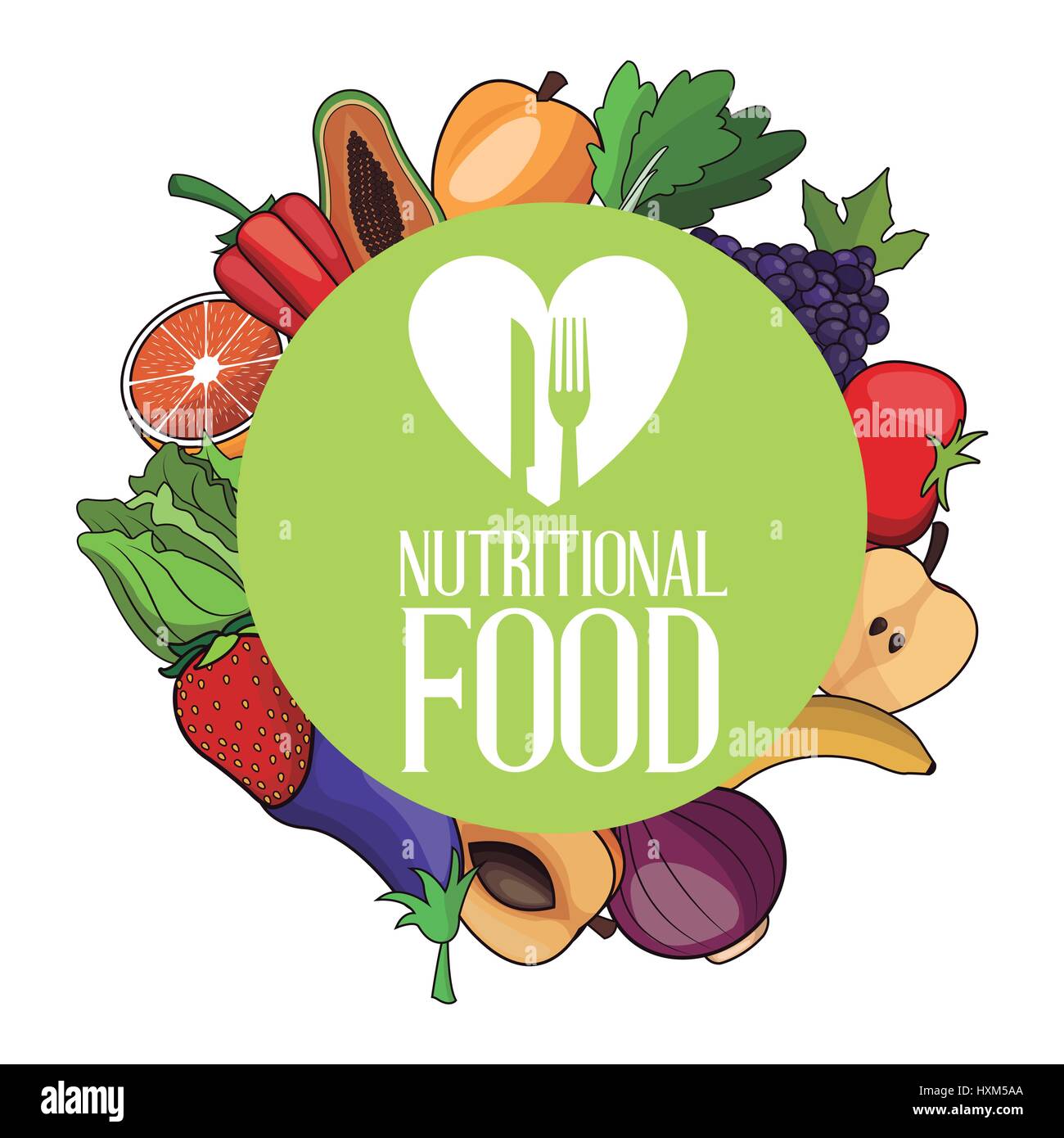 nutritional food ingredients organic poster Stock Vector Image & Art ...