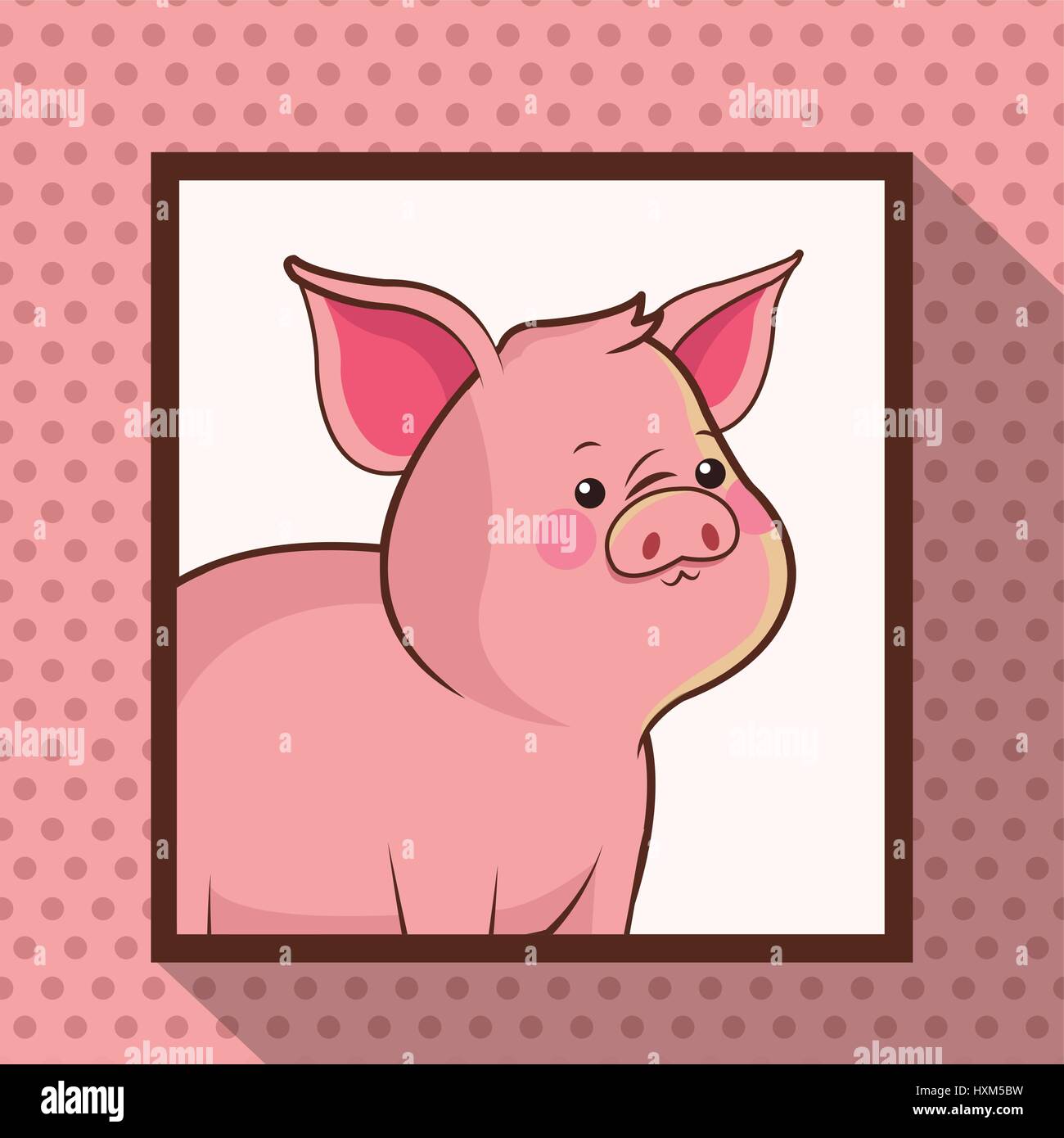 cute pig frame picture Stock Vector Image & Art - Alamy