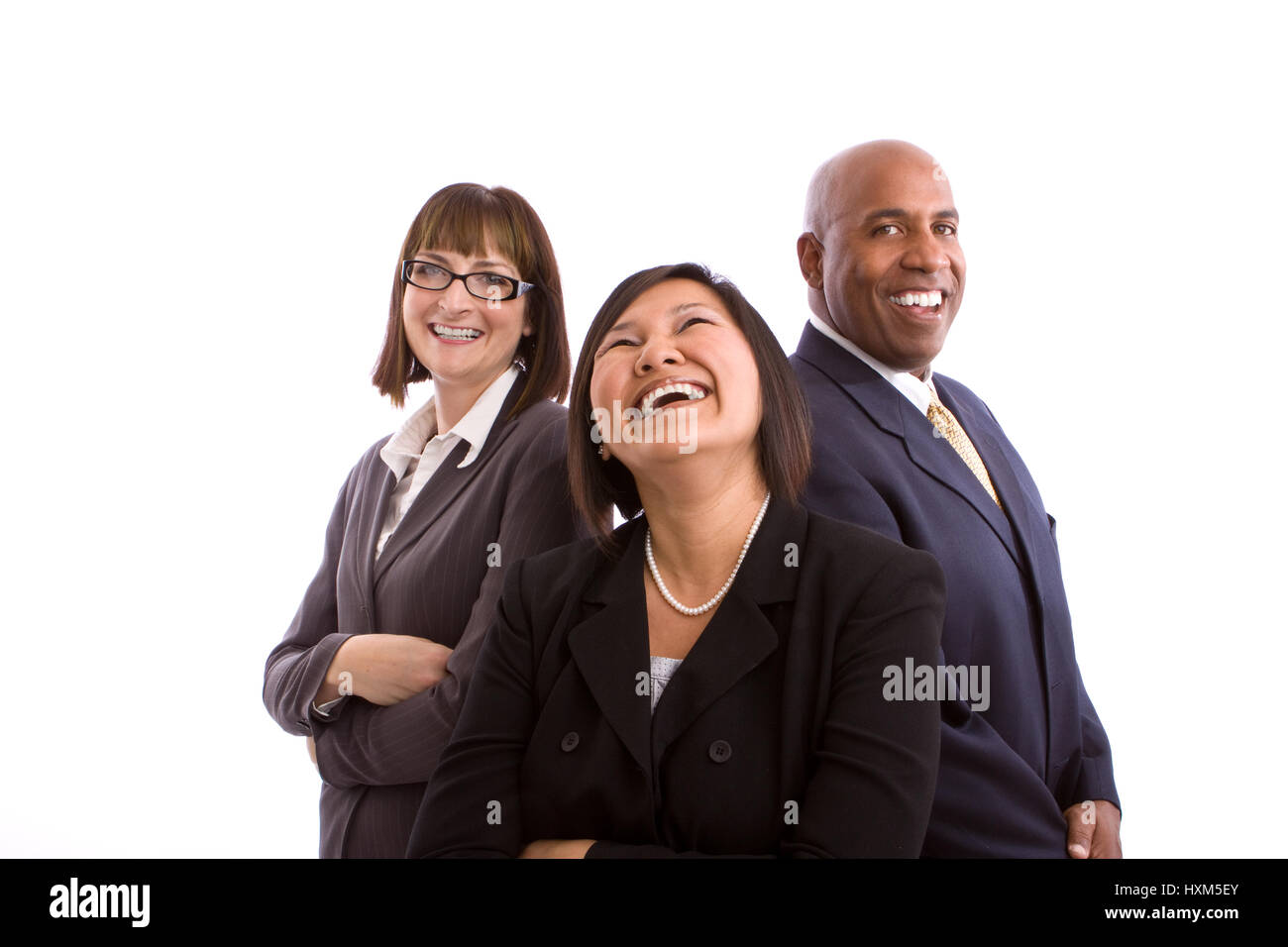 Diverse business team isolated on a white background Stock Photo - Alamy
