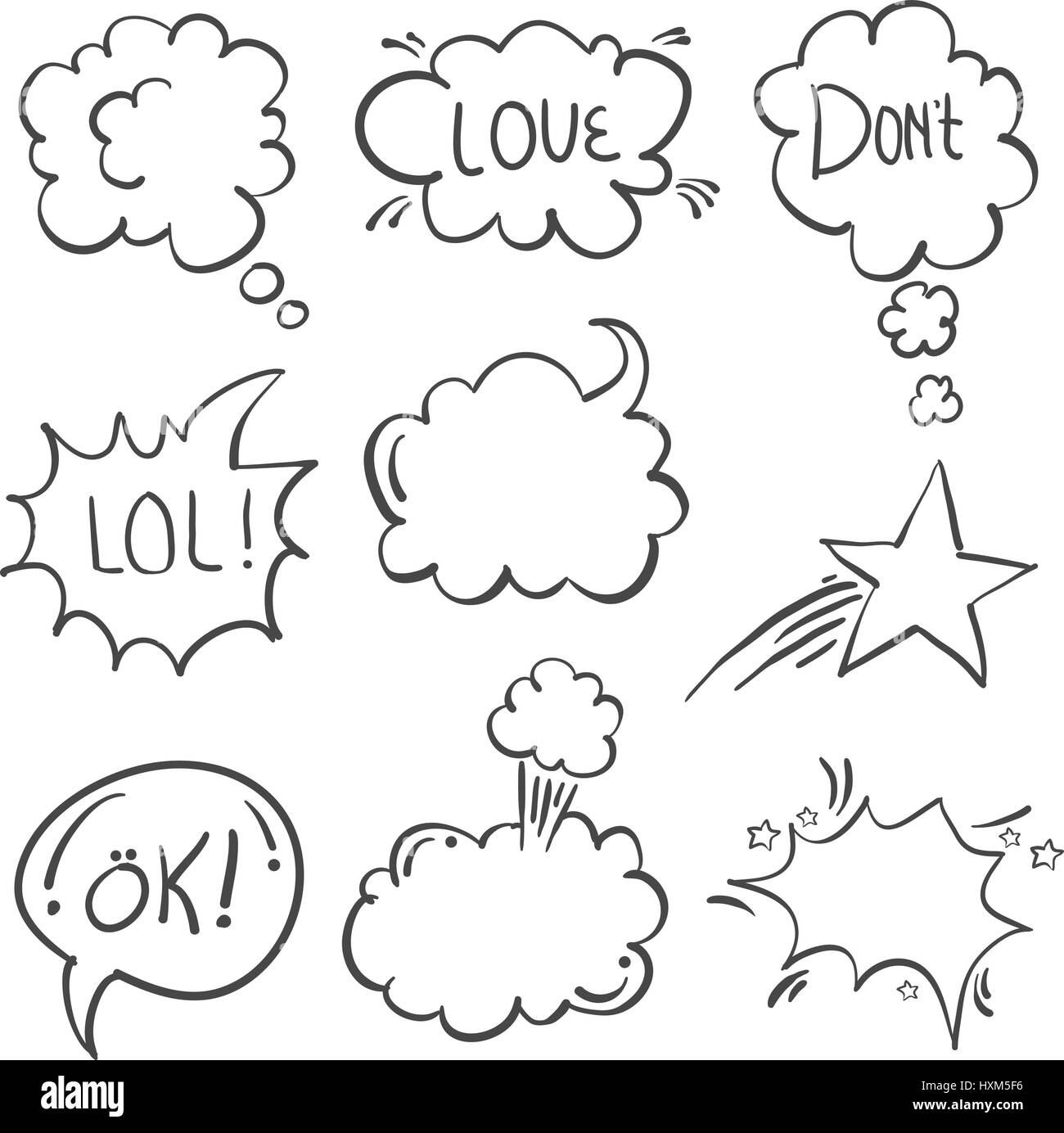 Doodle of text balloon with white background Stock Vector Image & Art ...