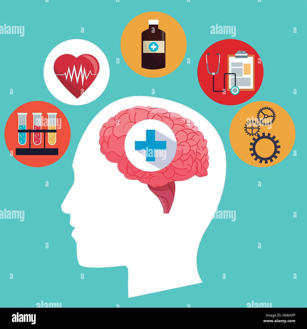 human head brain medicine symbol concept Stock Vector Image & Art - Alamy