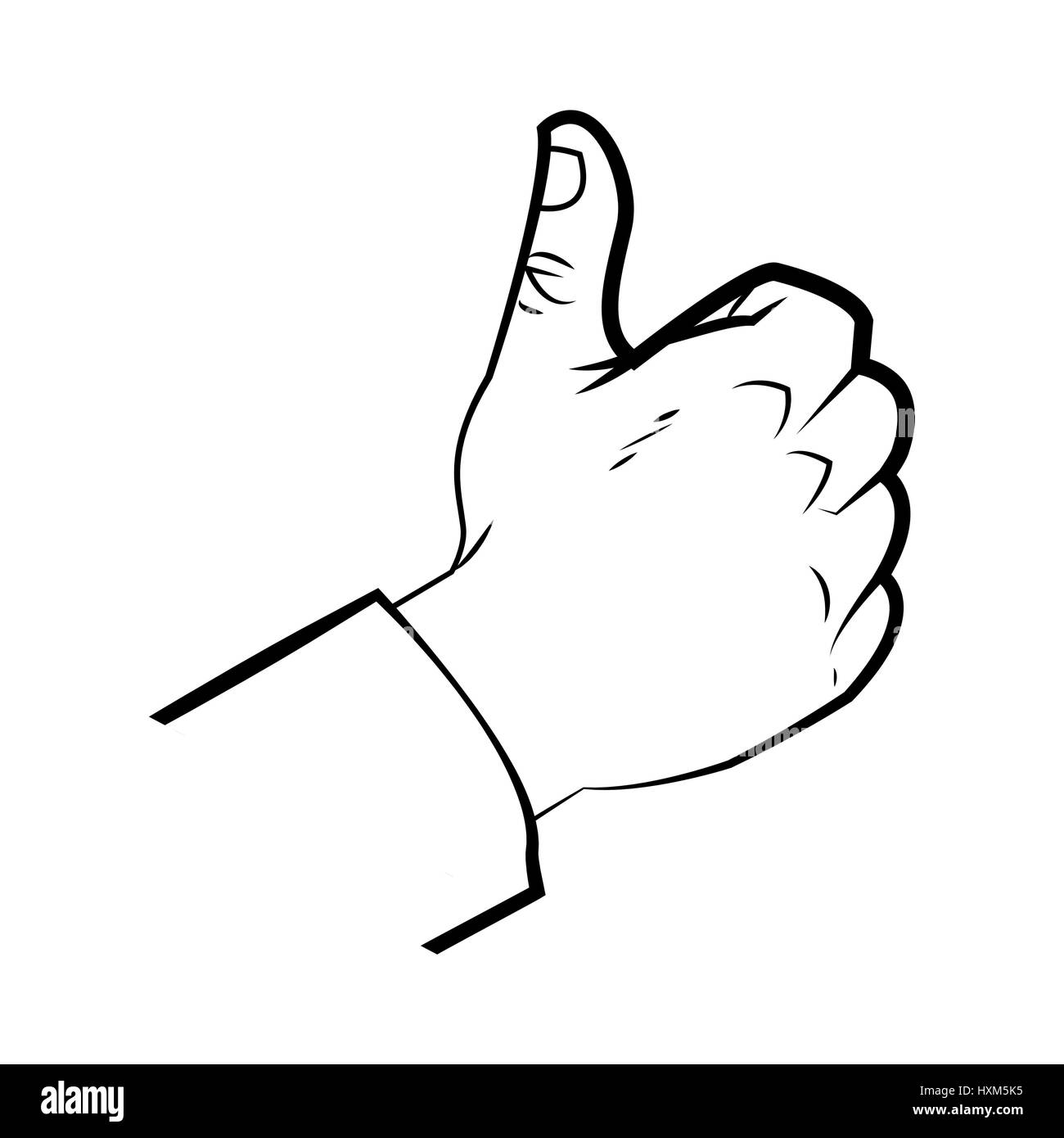 hand like finger up outline Stock Vector Image & Art - Alamy