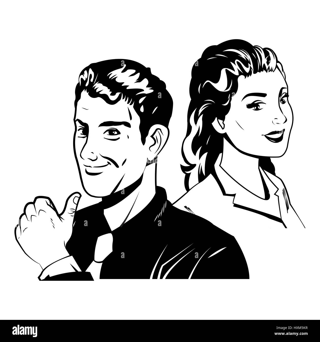 couple expression together black and white Stock Vector Image & Art - Alamy