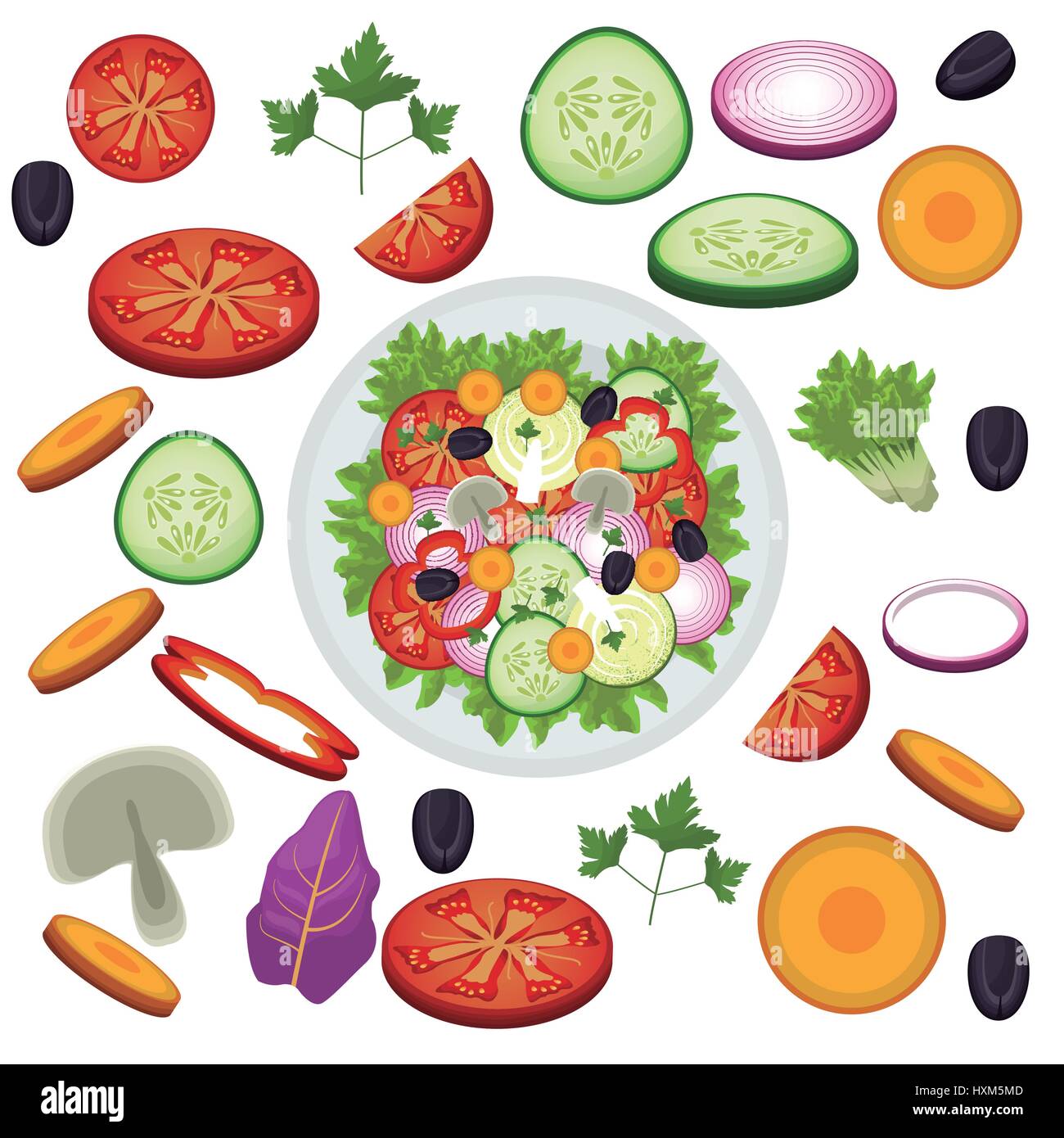 Assortment delicious fresh vegetables Stock Vector Images - Alamy