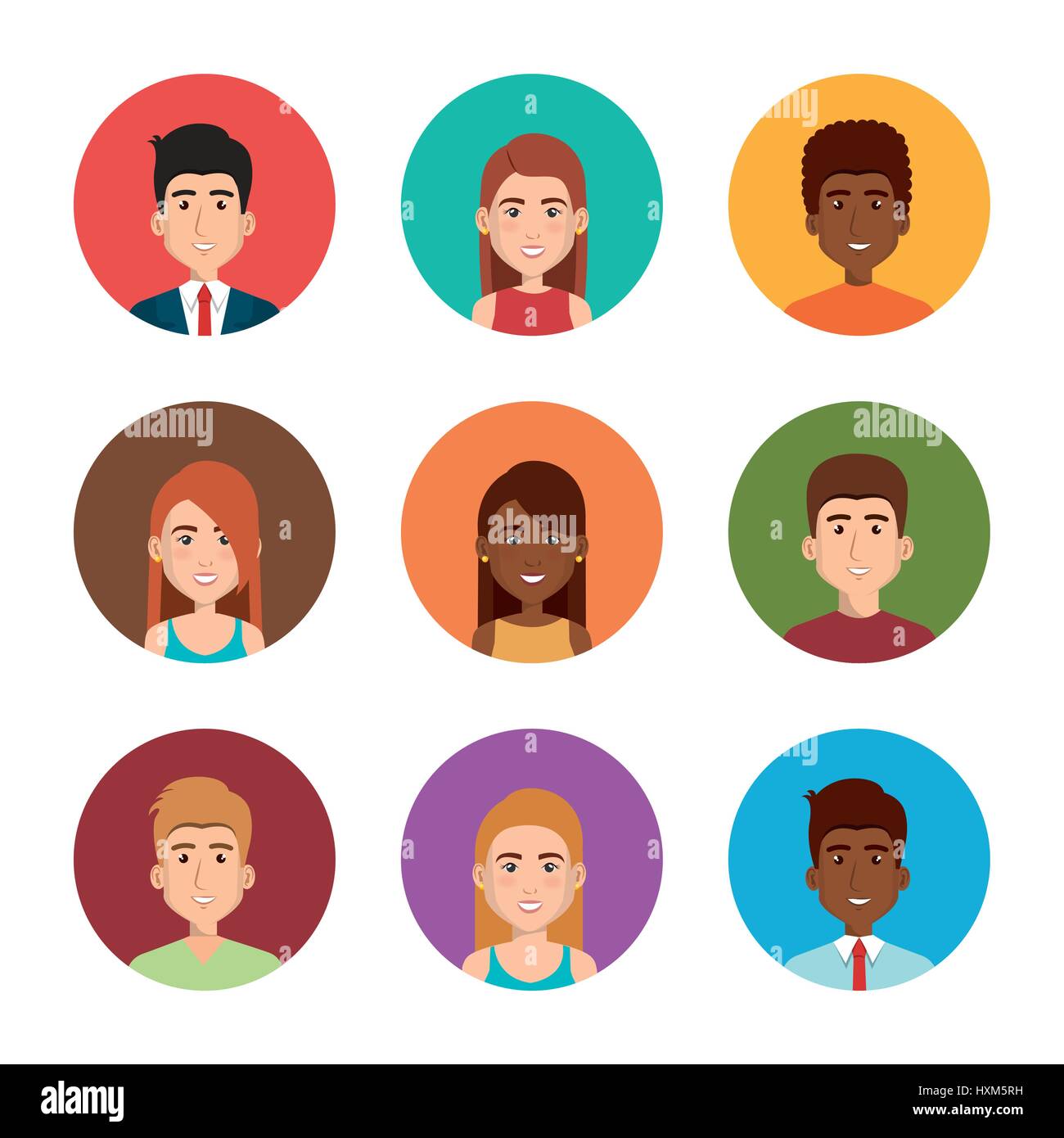 young people avatars group Stock Vector Image & Art - Alamy