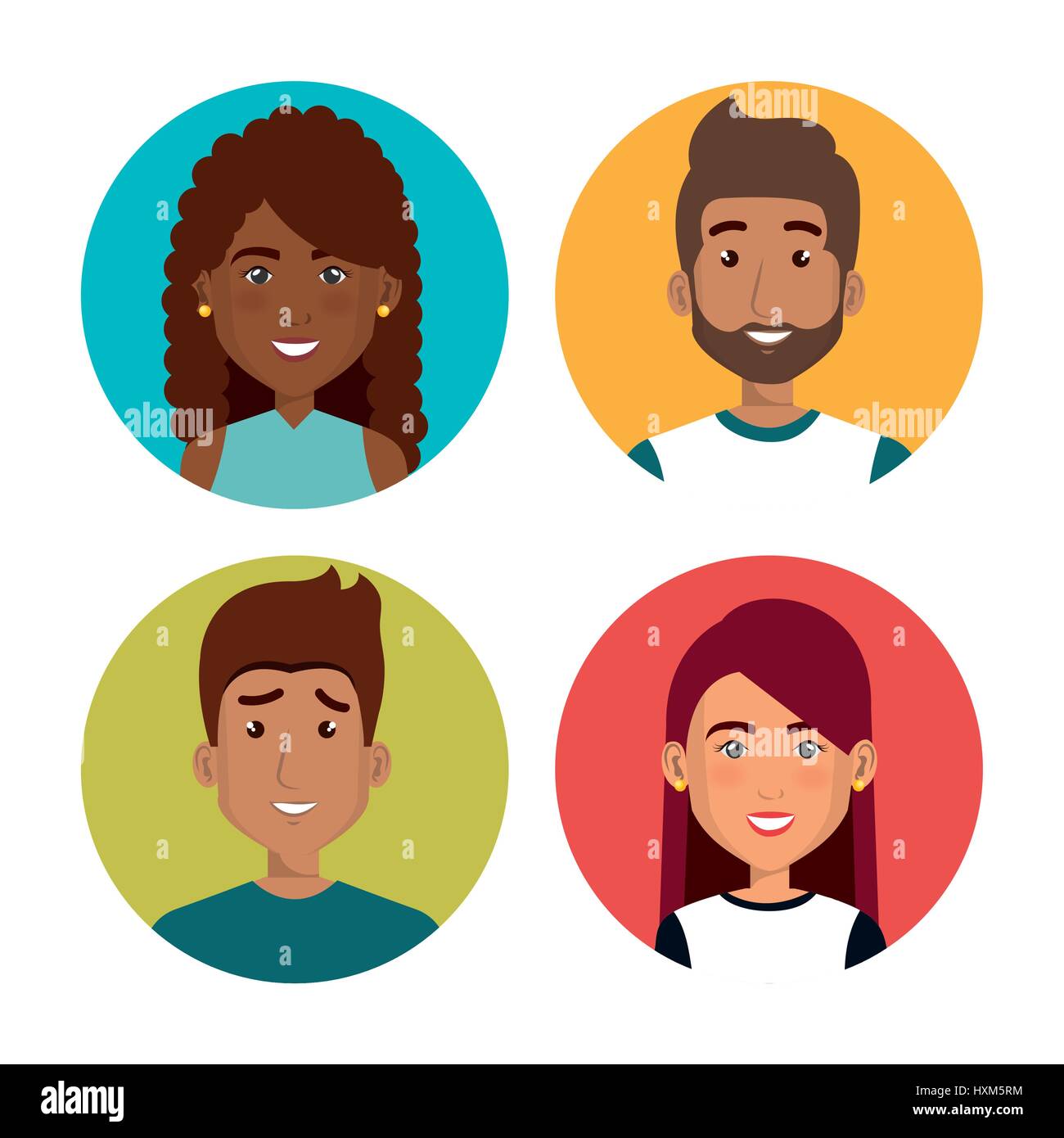 young people avatars group Stock Vector Image & Art - Alamy