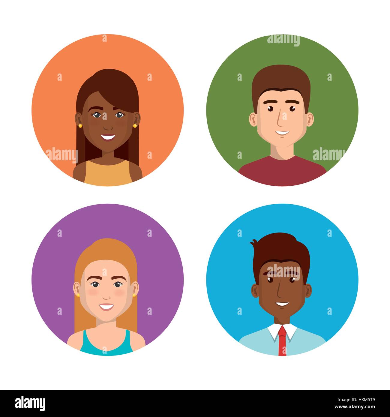 young people avatars group Stock Vector Image & Art - Alamy