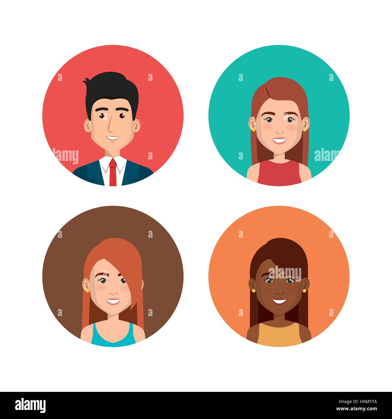young people avatars group Stock Vector Image & Art - Alamy