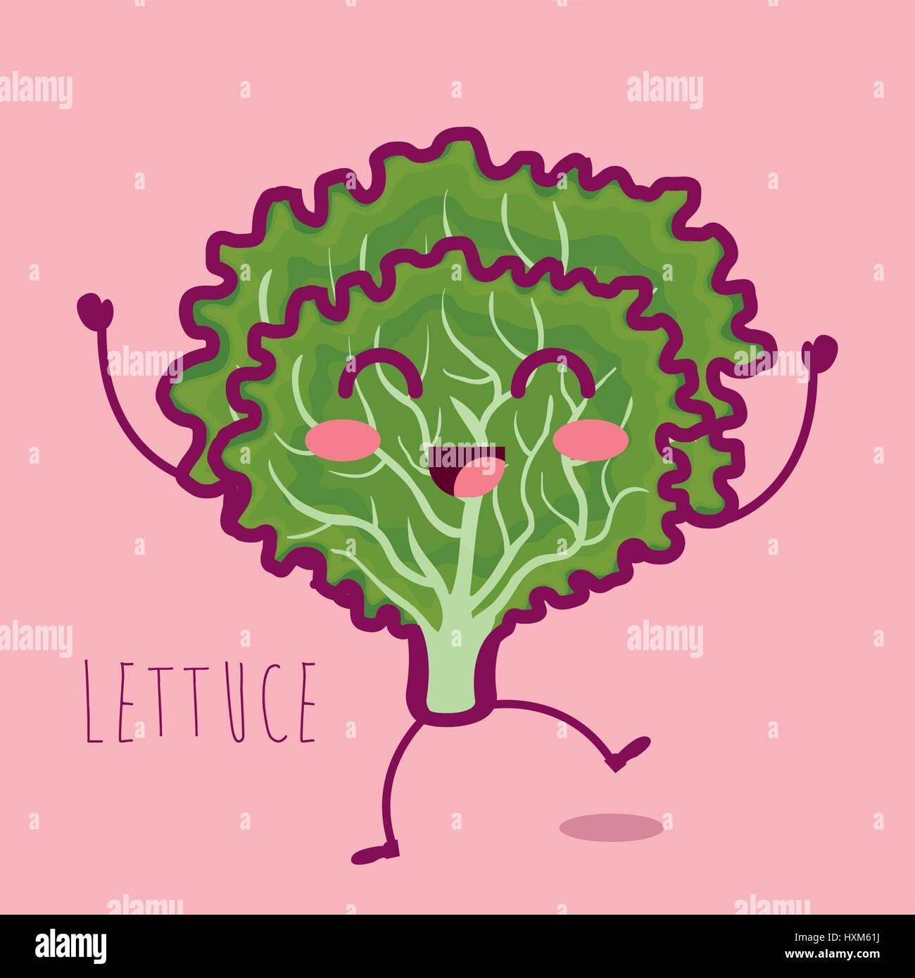Happy lettuce vegetable cartoon character hi-res stock photography and ...